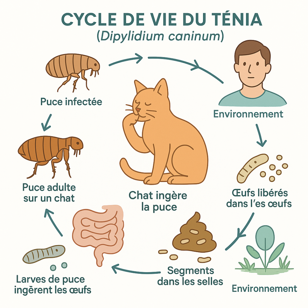 Ténia chez le chat : symptômes et traitement en 2026